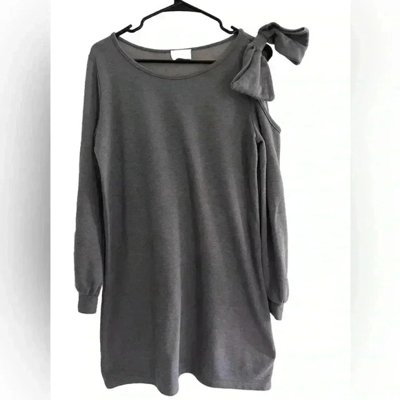 Everly | Dresses | Everly Long Sleeve Dress Grayblue Open Shoulder With ...